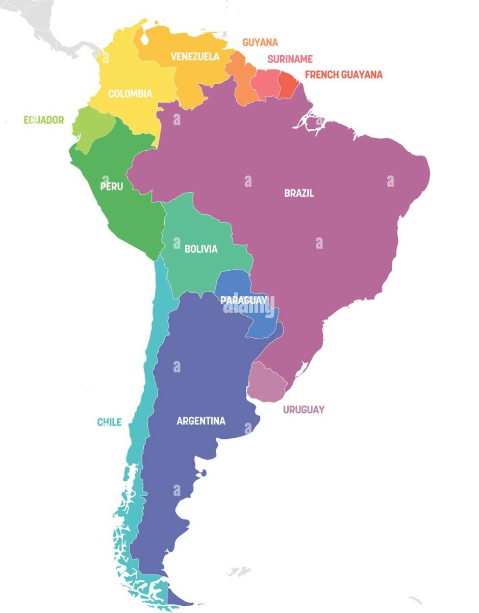 region-de-sudamerica-mapa-colorido-de-paises-del-sur-de-america ...
